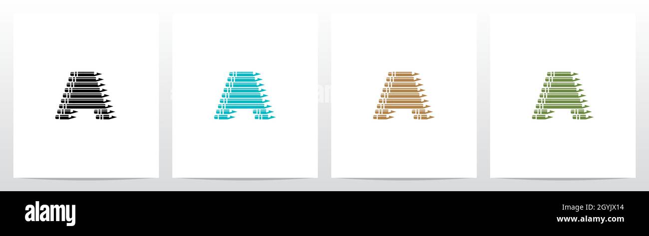 Pencil Stacked Forming Letter Logo Design A Stock Vector Image & Art ...