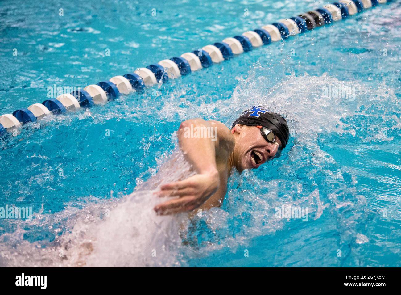 U.S. AIR FORCE ACADEMY, Colo. Jaykob Williams swims freestyle during a ...