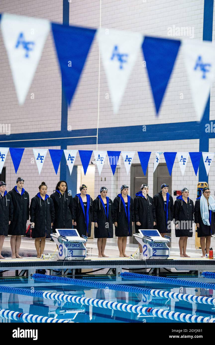 U.S. AIR FORCE ACADEMY, Colo. Members of Air Force women’s swimming and ...