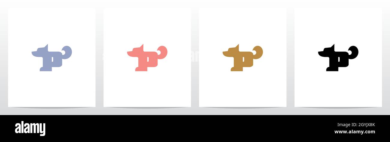 Alphabet Shaped Dog Letter Logo Design P Stock Vector Image & Art - Alamy