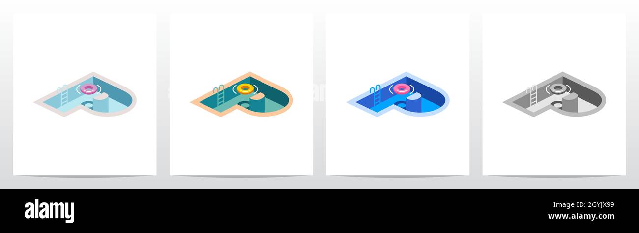 Swimming Pool Letter Logo Design P Stock Vector Image & Art - Alamy