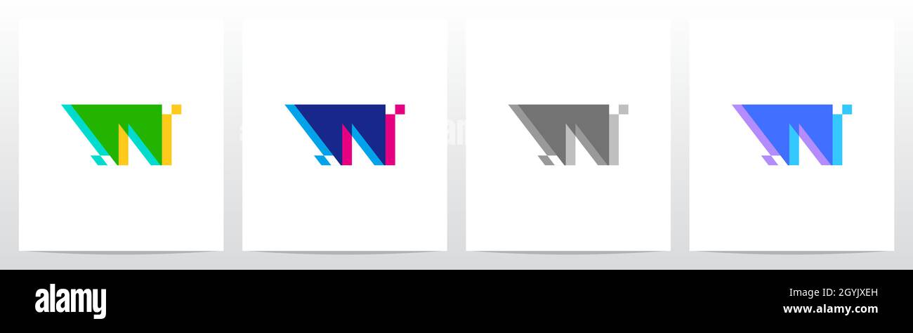 Merge Overlay Letter Logo Design W Stock Vector Image & Art - Alamy