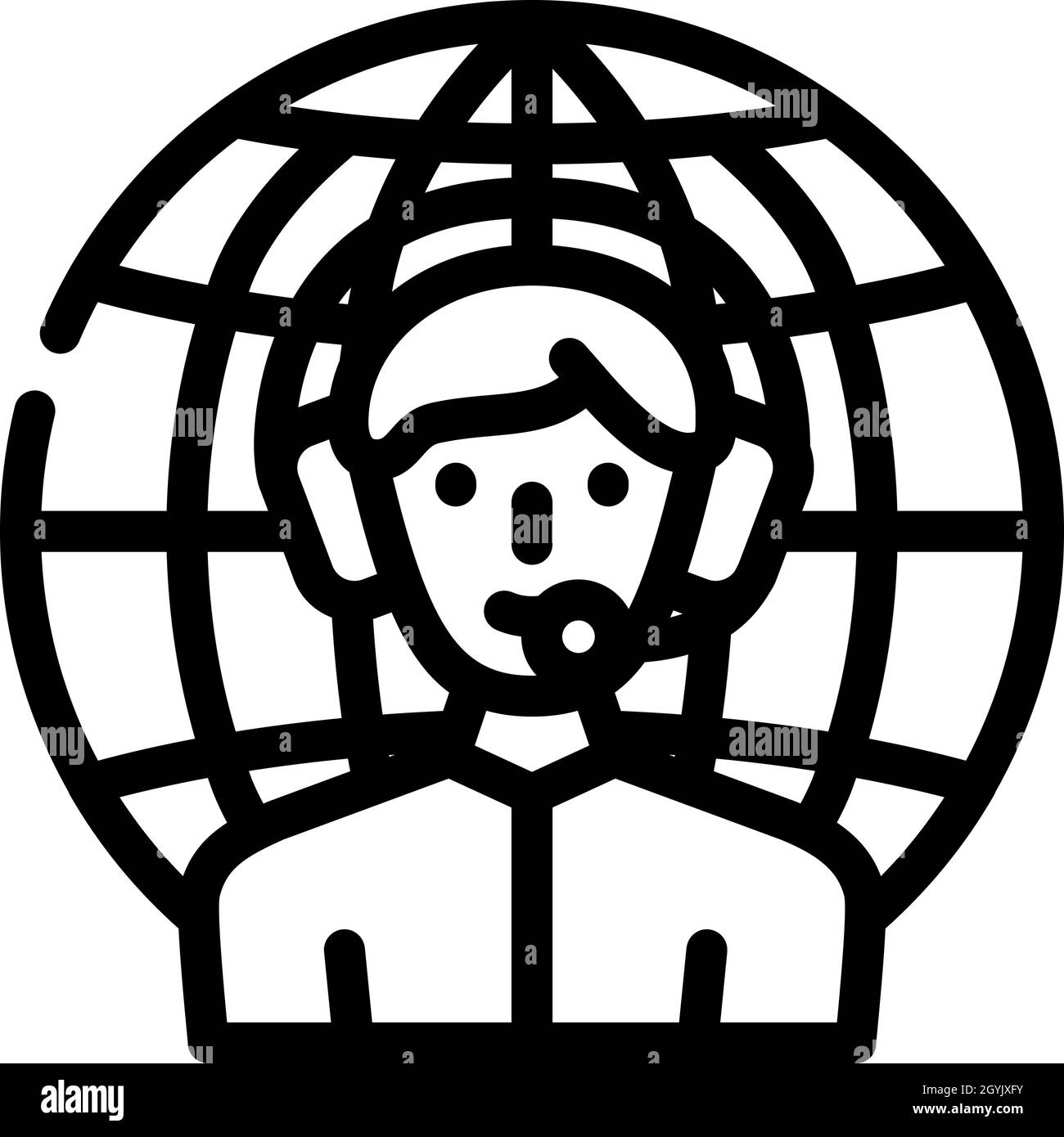 worldwide support line icon vector illustration Stock Vector Image ...
