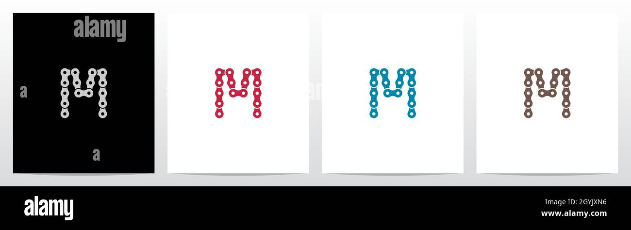 Chain Forming Letter Logo Design M Stock Vector Image & Art - Alamy