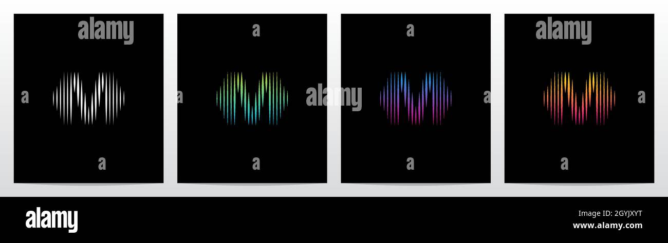 Vertical Lines Graphic Equalizer Letter Logo Design M Stock Vector ...
