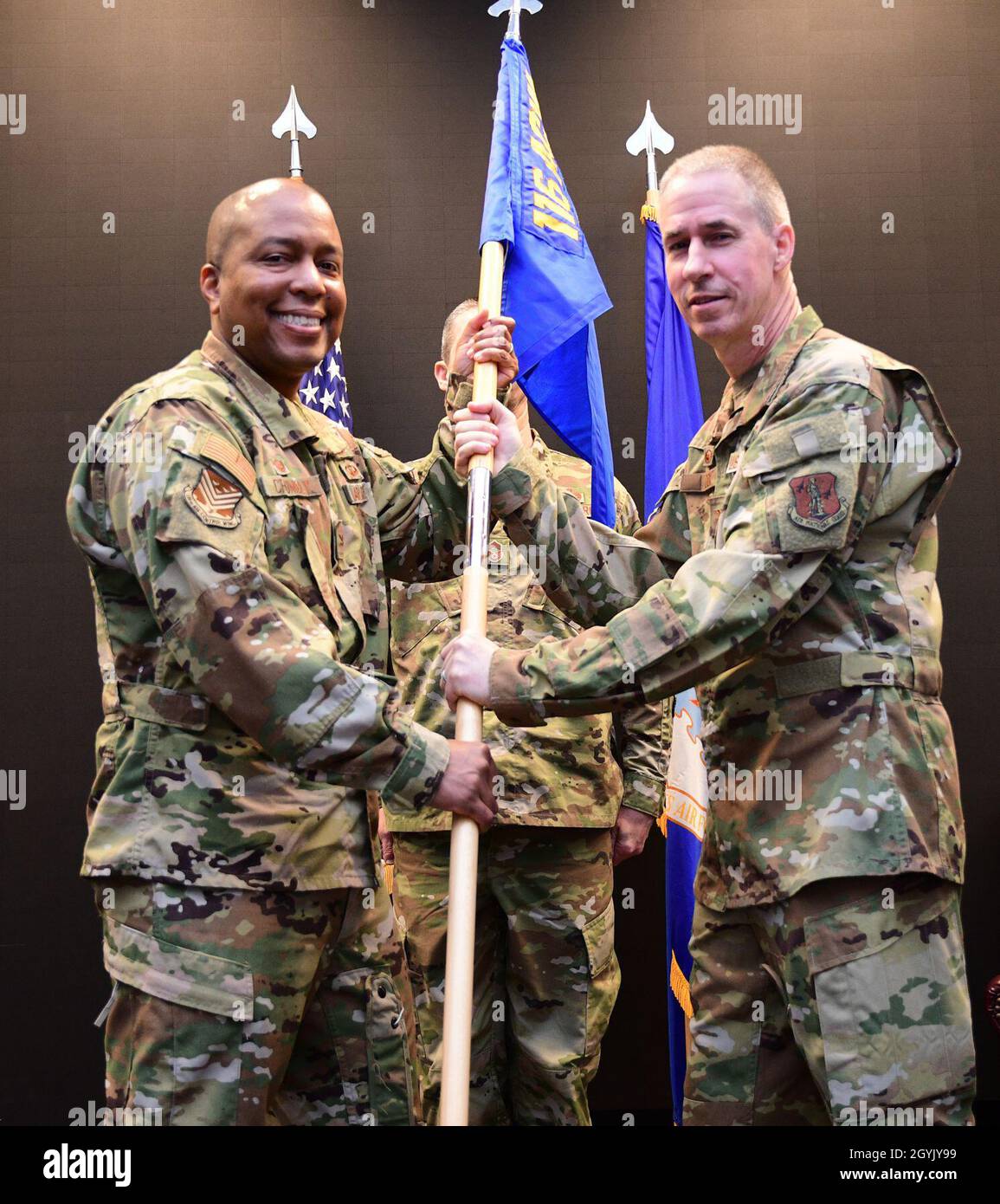 U.S. Air Force Col. Jonathan Cox, right, the commander of the 116th ...
