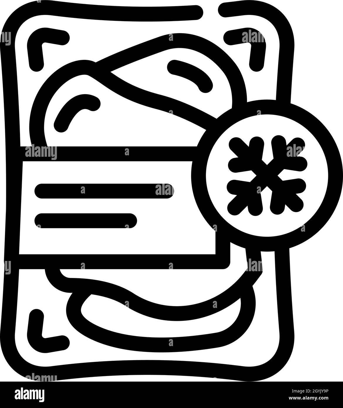 meat fillet frozen food line icon vector illustration Stock Vector ...