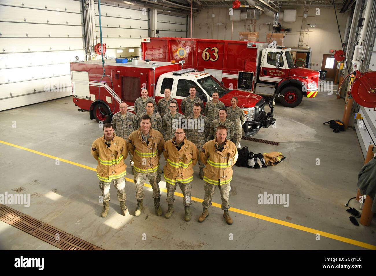 Members of the 148th Fighter Wing Civil Engineer Fire Department pose ...
