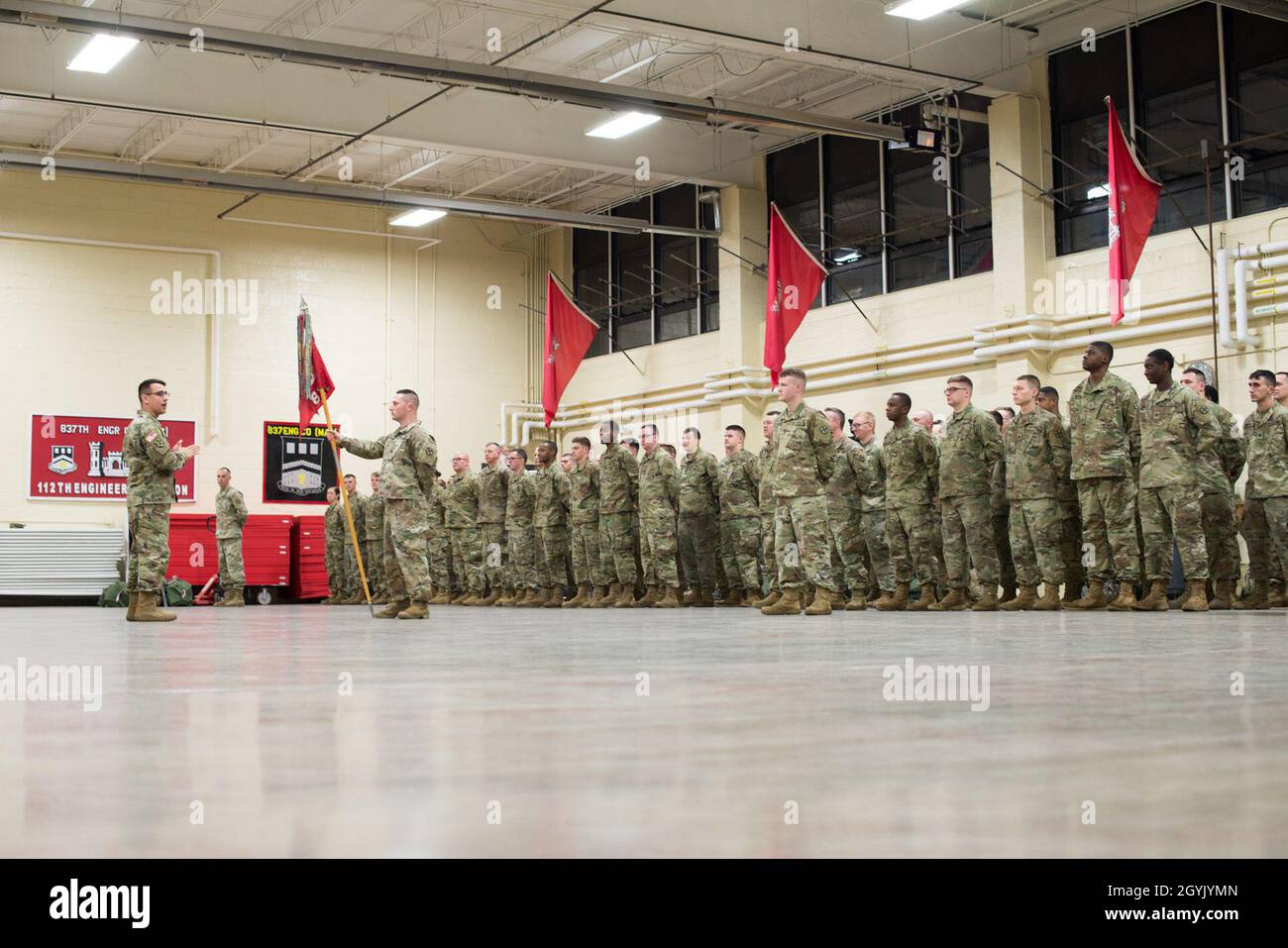 Soldiers with the 812th Engineer Company (SAPPER) stand in first ...
