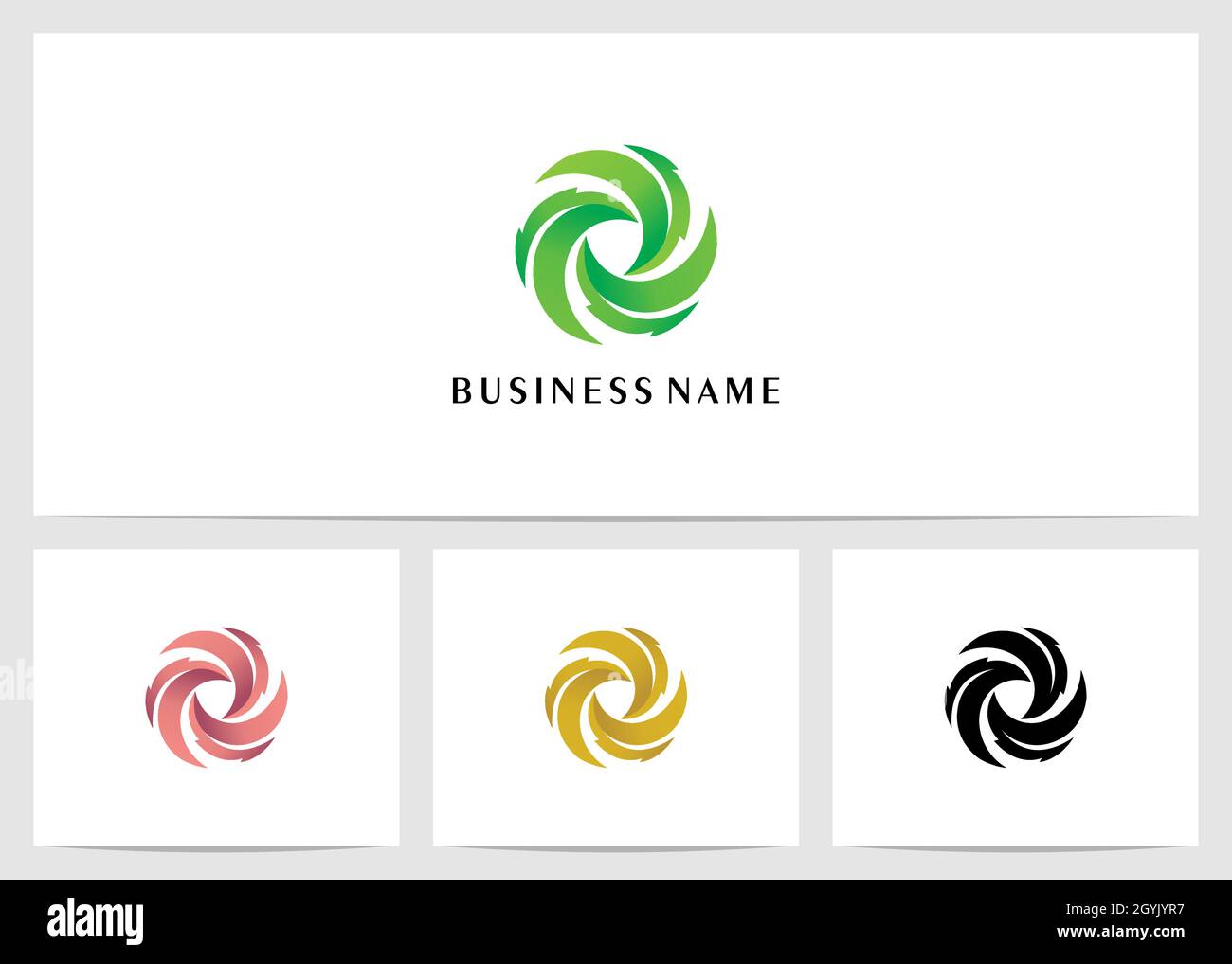 Green 3 with leaves logo hi-res stock photography and images - Alamy