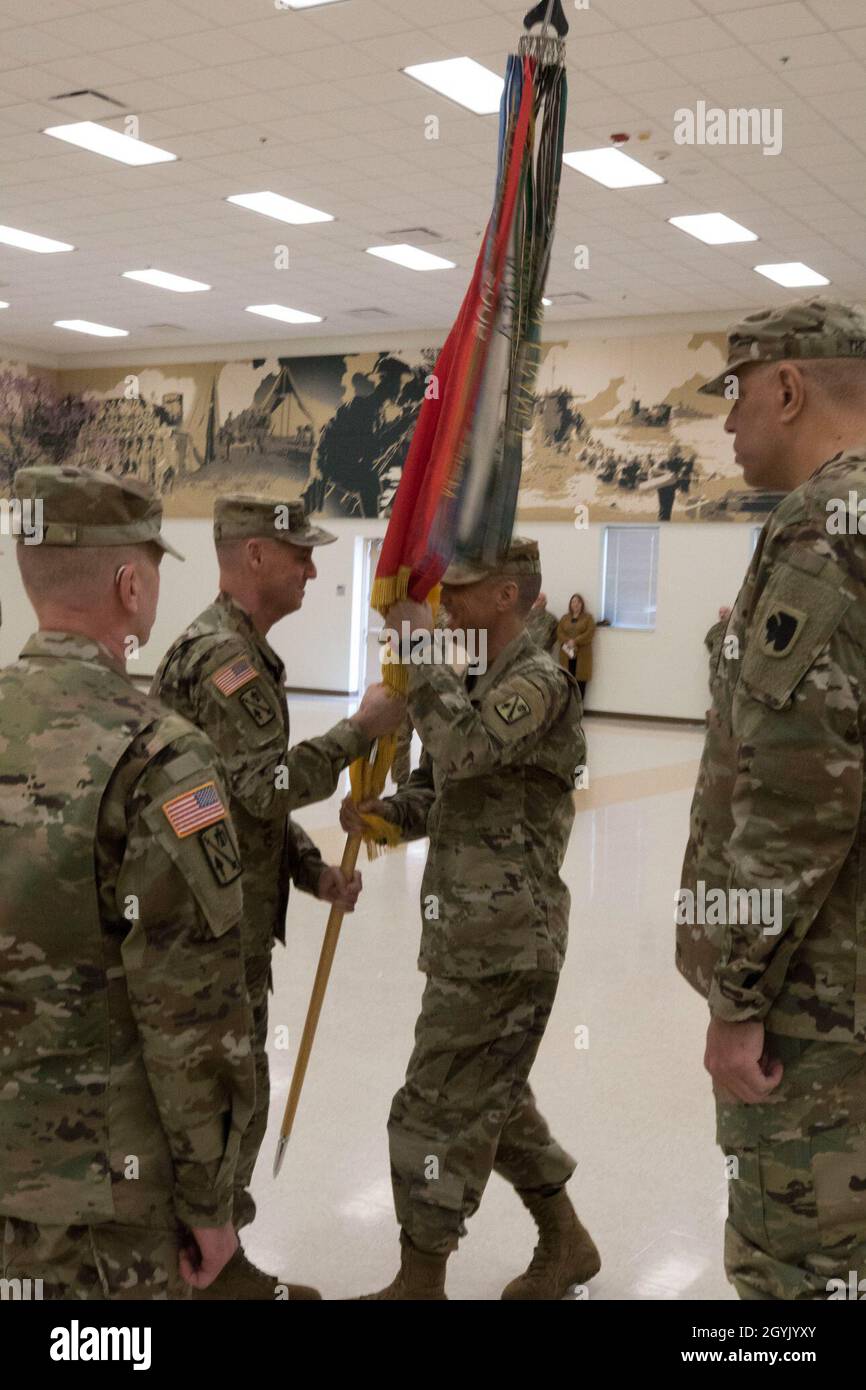 Col. Elmer Holt (center right), outgoing commander of the 45th Field ...