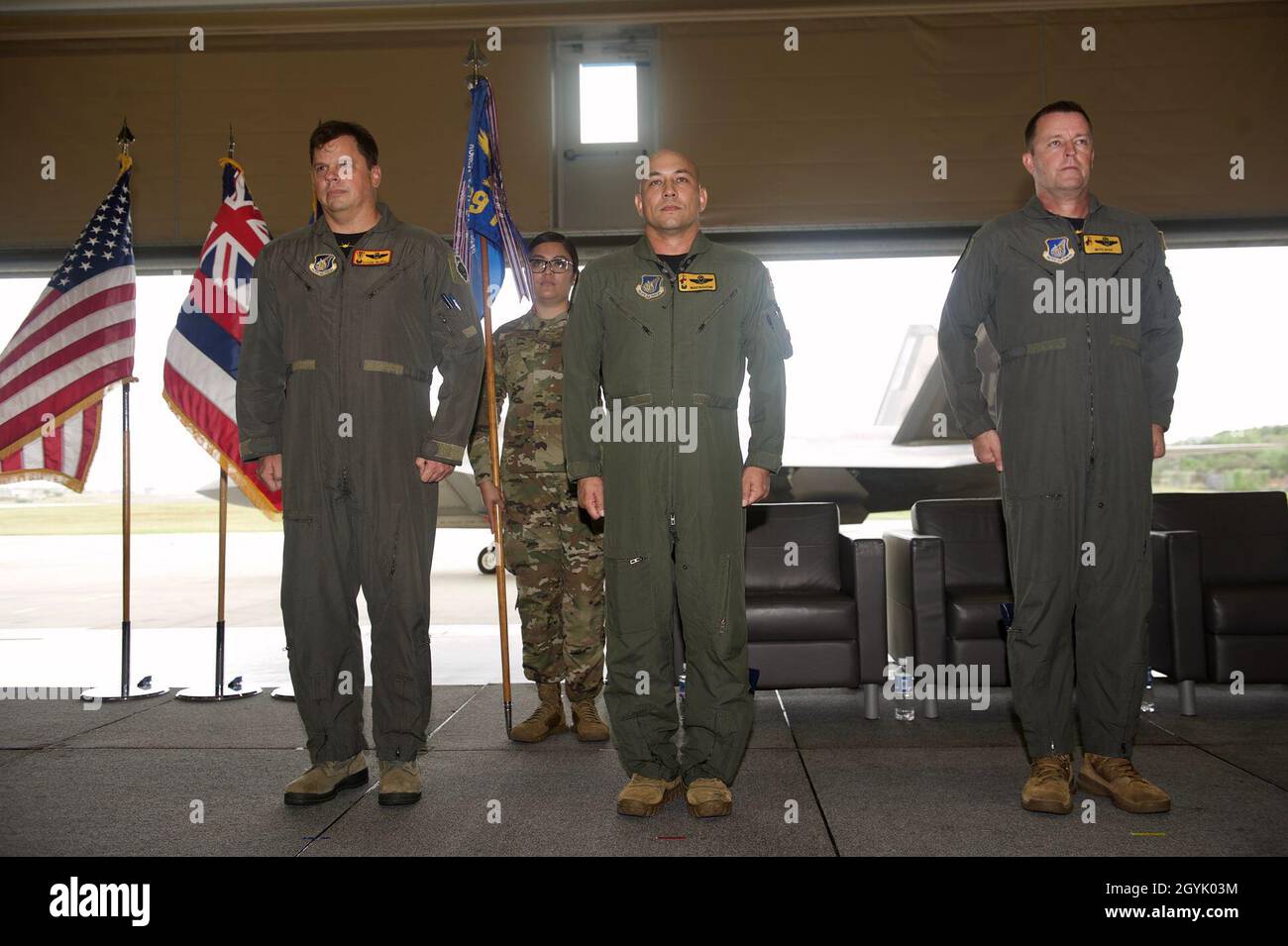 Col. Michael Blake, 154th Operations Group commander, Lt. Col. Shane ...