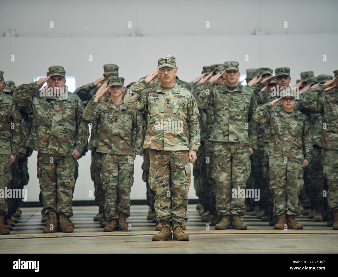Soldiers assigned to the 42nd Infantry Division form up in front of ...