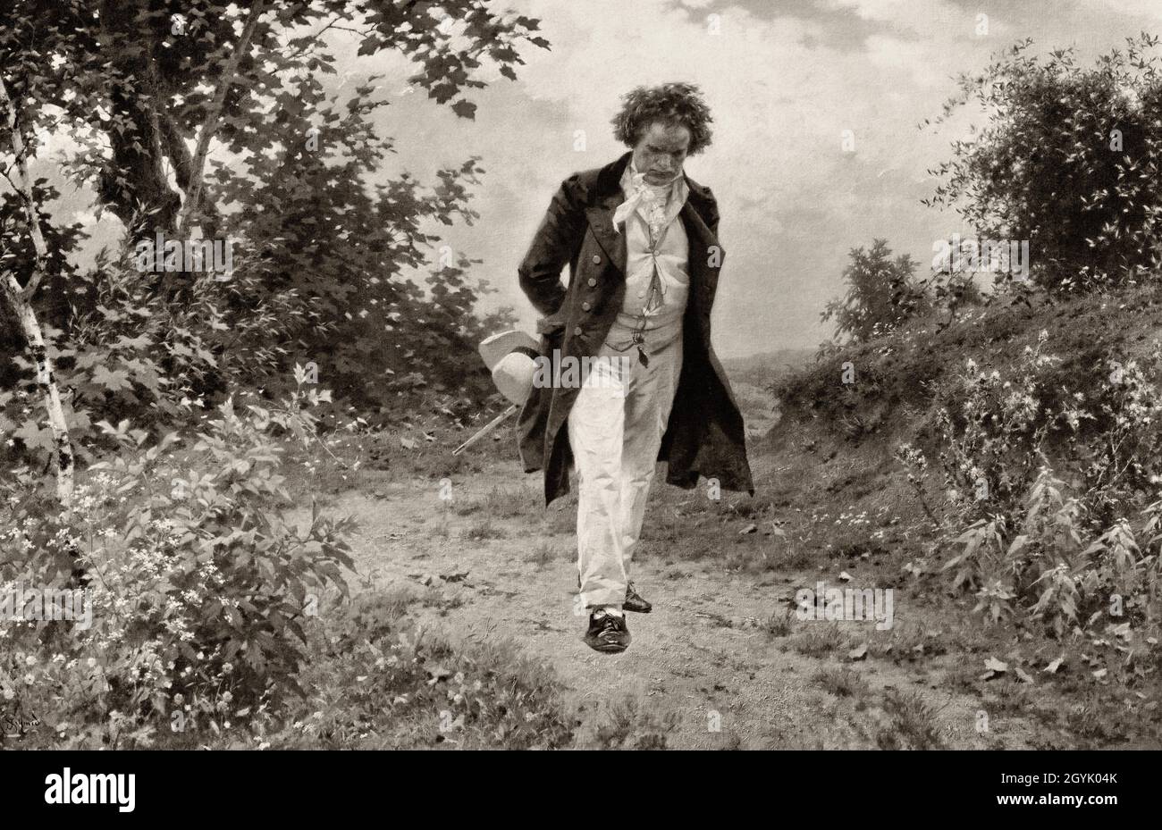 Ludwig van Beethoven, 1770 -1827, German composer, painting by Julius ...