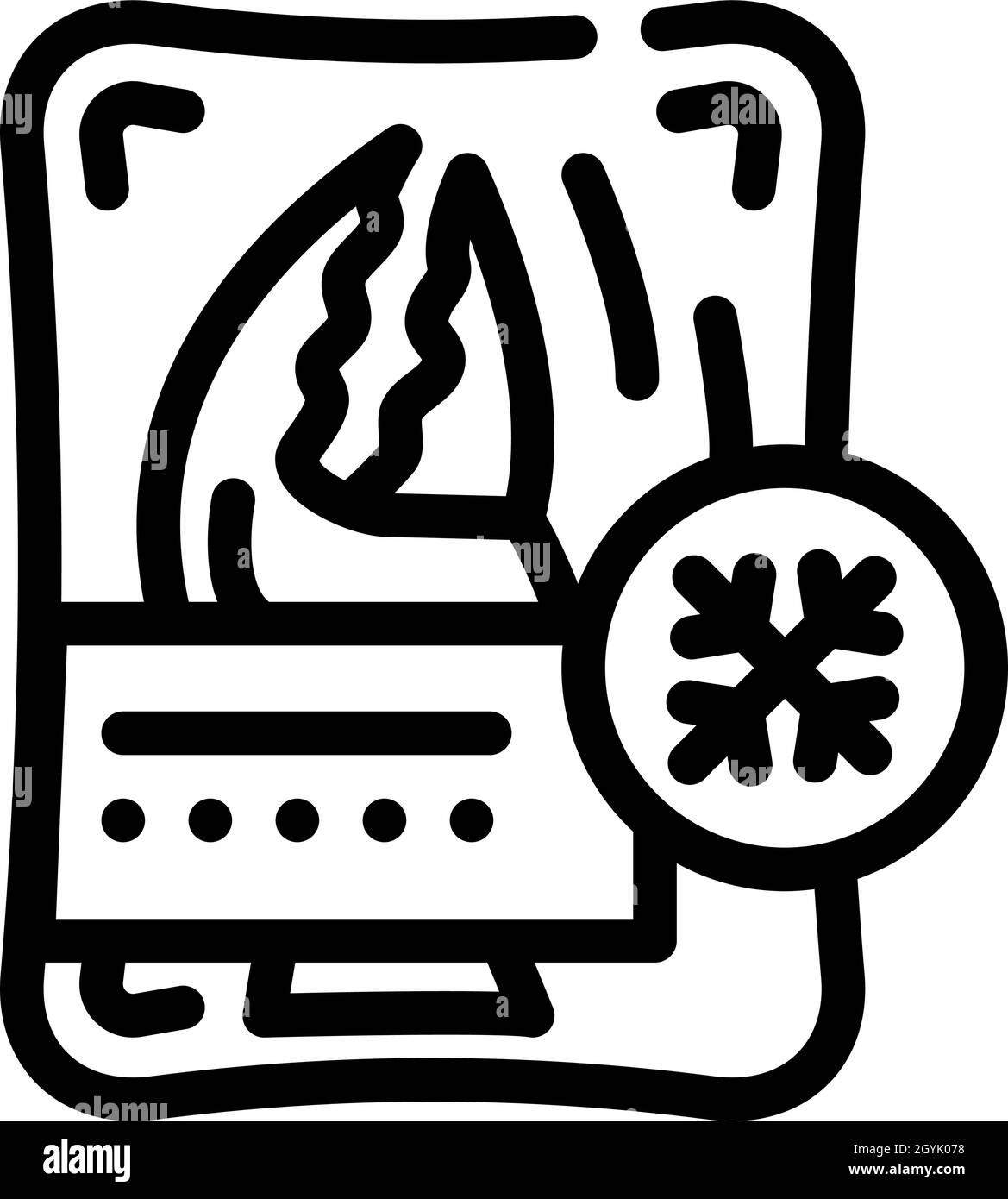 crab frozen seafood line icon vector illustration Stock Vector Image ...