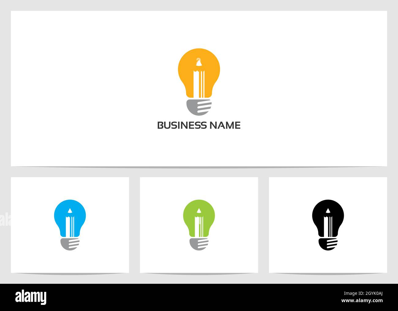 Pencil Inside Lighting Bulb Logo Design Stock Vector Image & Art - Alamy