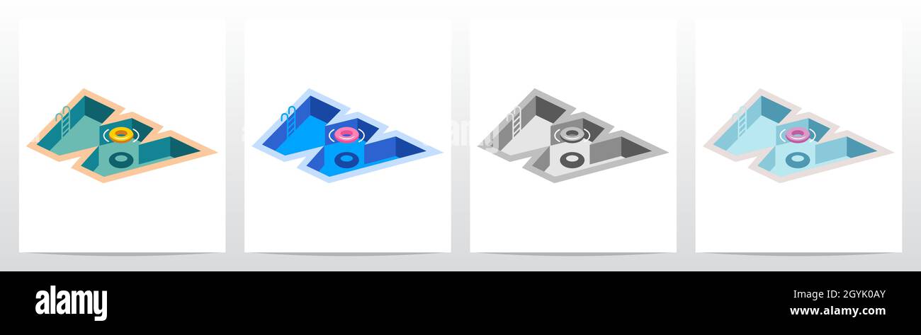 Swimming Pool Letter Logo Design W Stock Vector Image & Art - Alamy