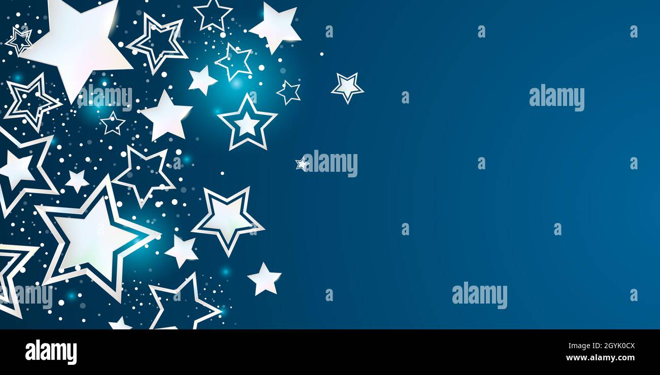 White stars festive party background illustration Stock Photo - Alamy