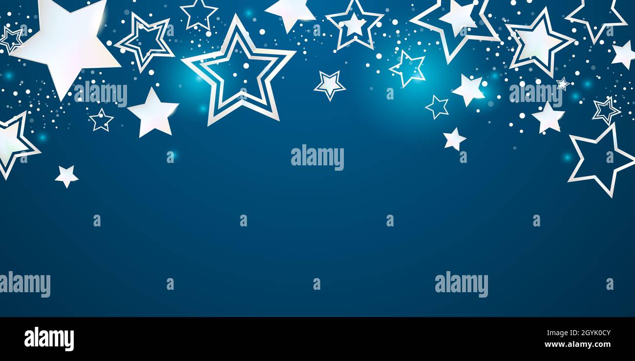 White stars festive party background illustration Stock Photo - Alamy
