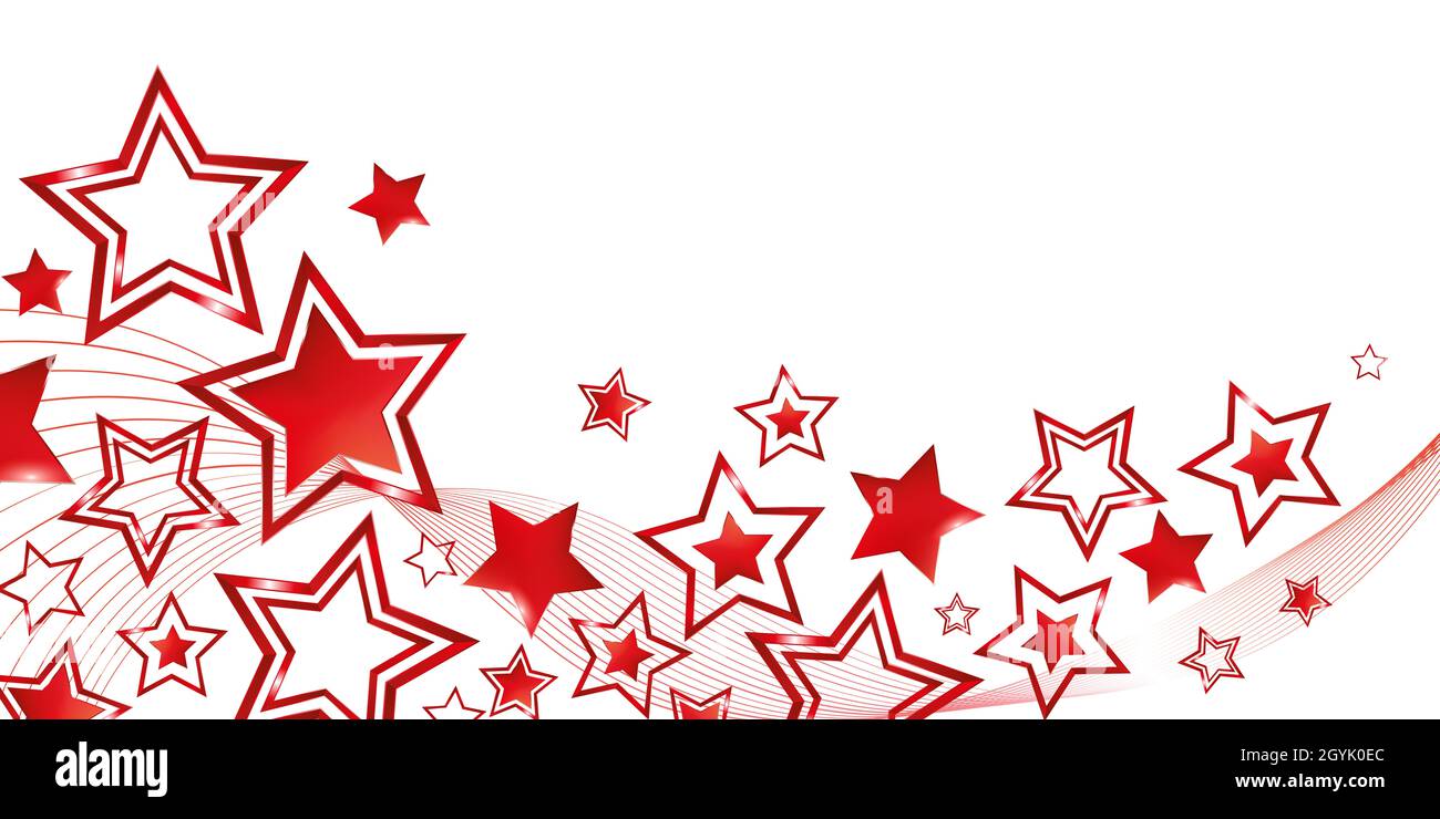 Red stars festive party background illustration Stock Photo - Alamy
