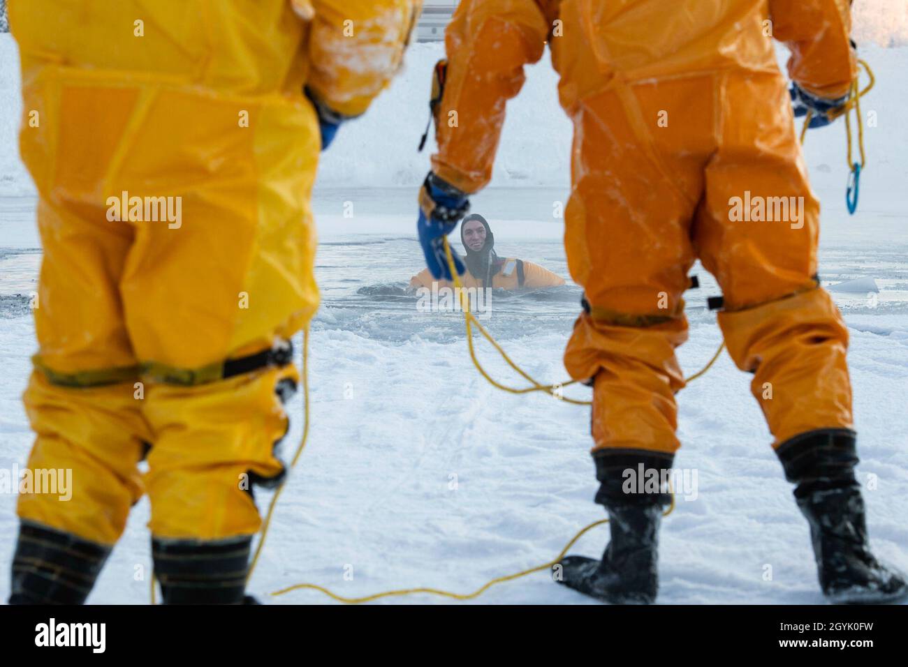 U.S. Air Force fire protection specialists with the 673d Civil Engineer ...