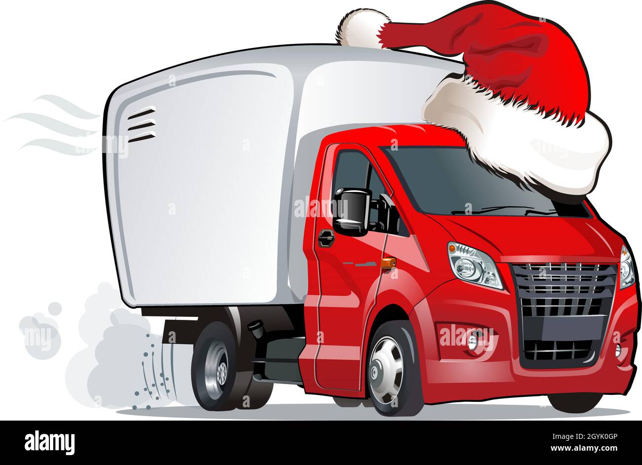 Cartoon christmas truck isolated on white background. Available EPS-10 ...