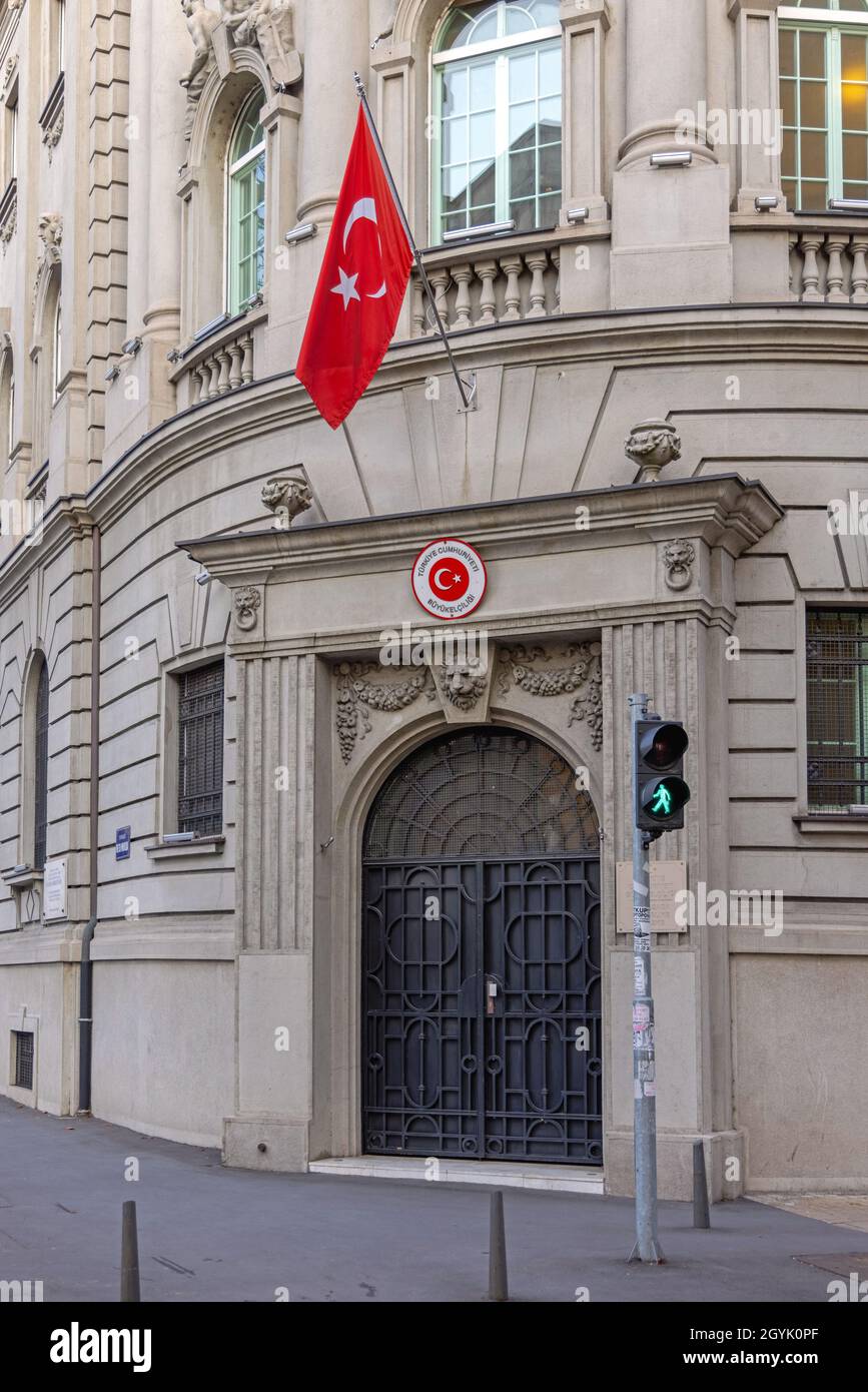 Belgrade, Serbia - October 01, 2021: Entrance to Turkish Embassy ...