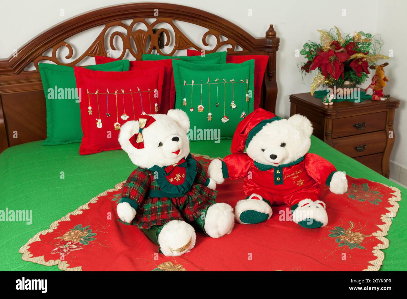 Christmas Decoration - Christmas Mice Of Plush Figure Stock Photo - Alamy