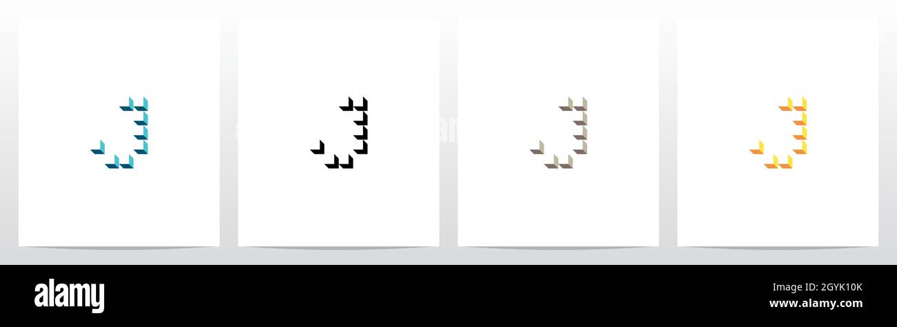 Boxes Cubes Forming Letter Logo Design J Stock Vector Image & Art - Alamy