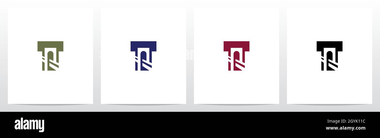 Bridge Inside Letter Logo Design T Stock Vector Image & Art - Alamy