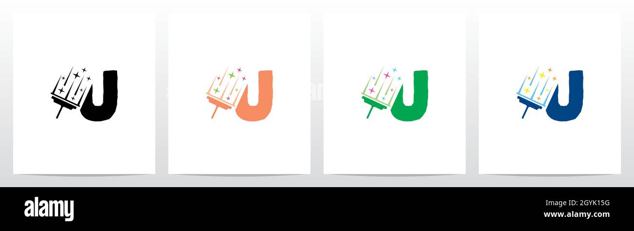 Glass Scraper Cleaning Letter Logo Design U Stock Vector Image & Art ...