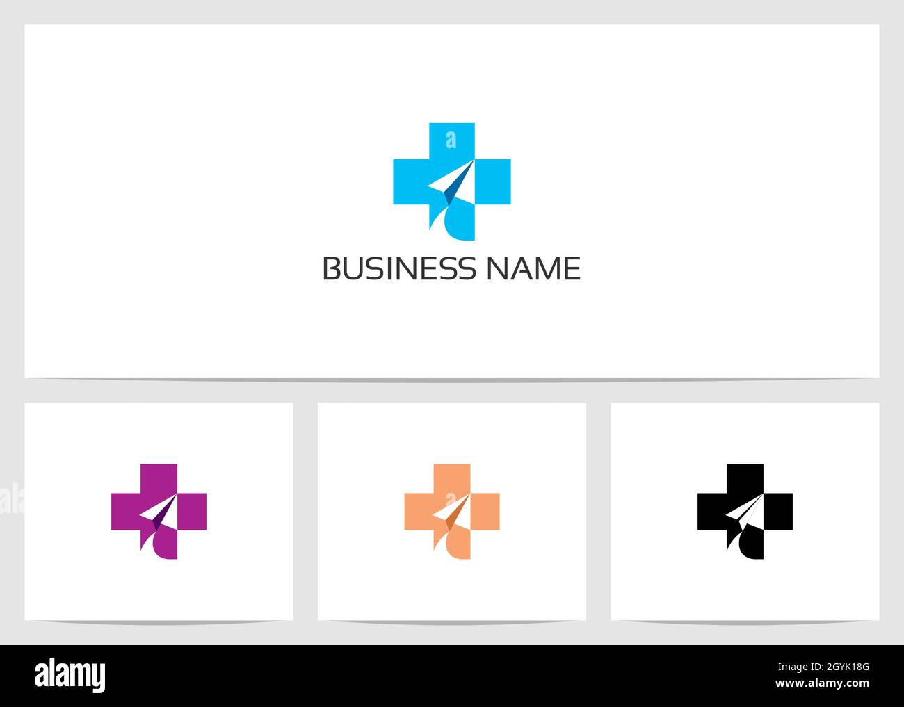 Paper Airplane On Cross Logo Design Stock Vector Image & Art - Alamy