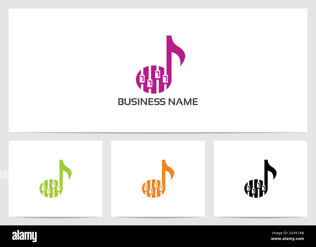 Audio Mixer Toggle Inside Music Note Logo Design Stock Vector Image ...