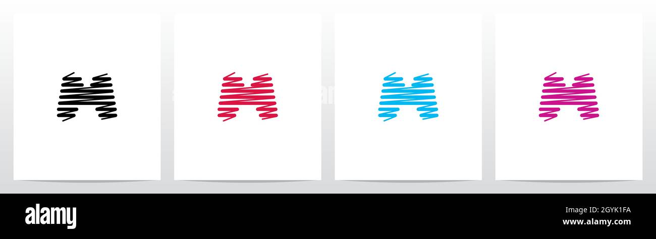 Scribble Forming Letter Logo Design M Stock Vector Image & Art - Alamy