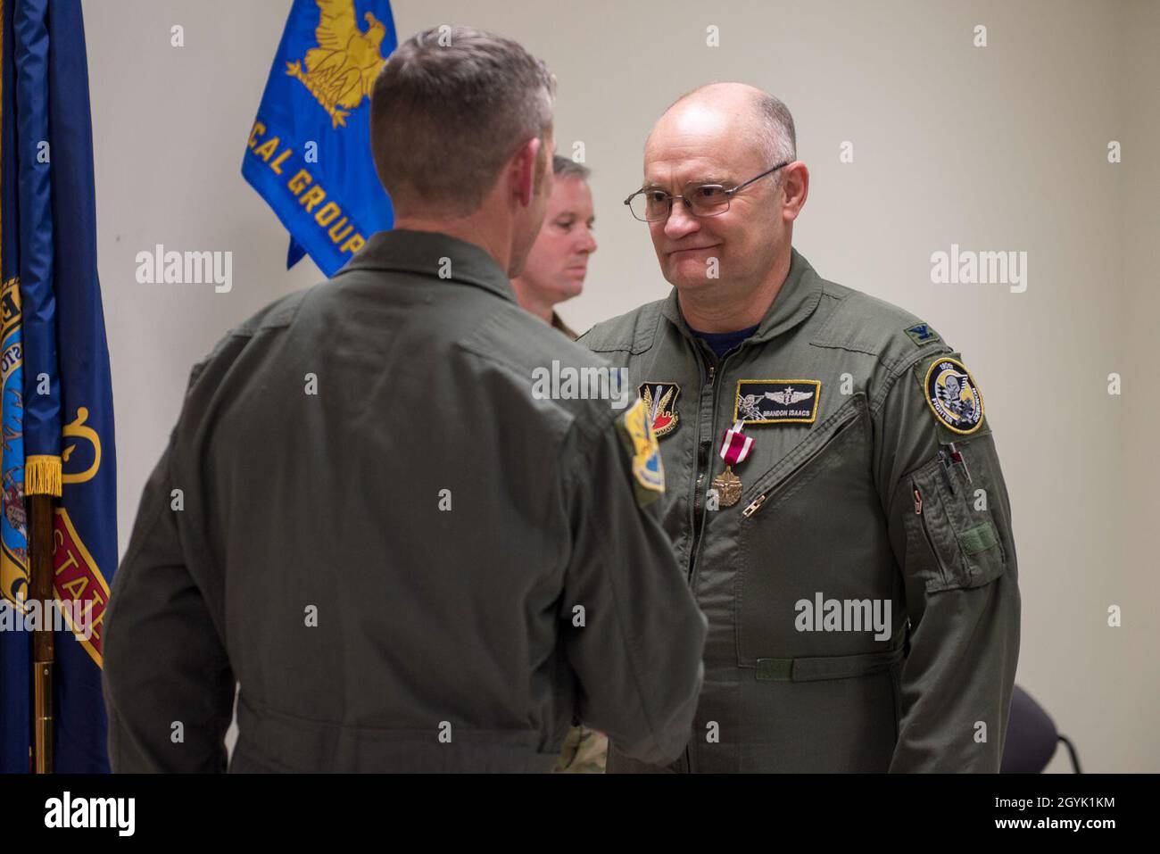 Col. Brandon Issacs, outgoing commander of the 124th Medical Group ...