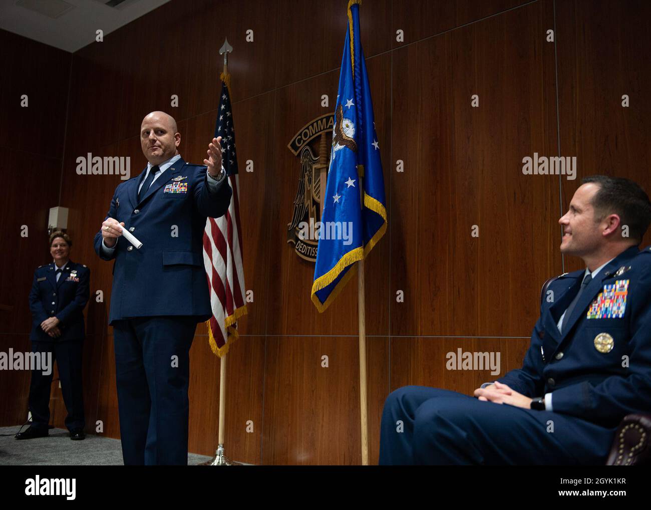 From left, Col. Jason Grandy, commander of the 919th Special Operations ...
