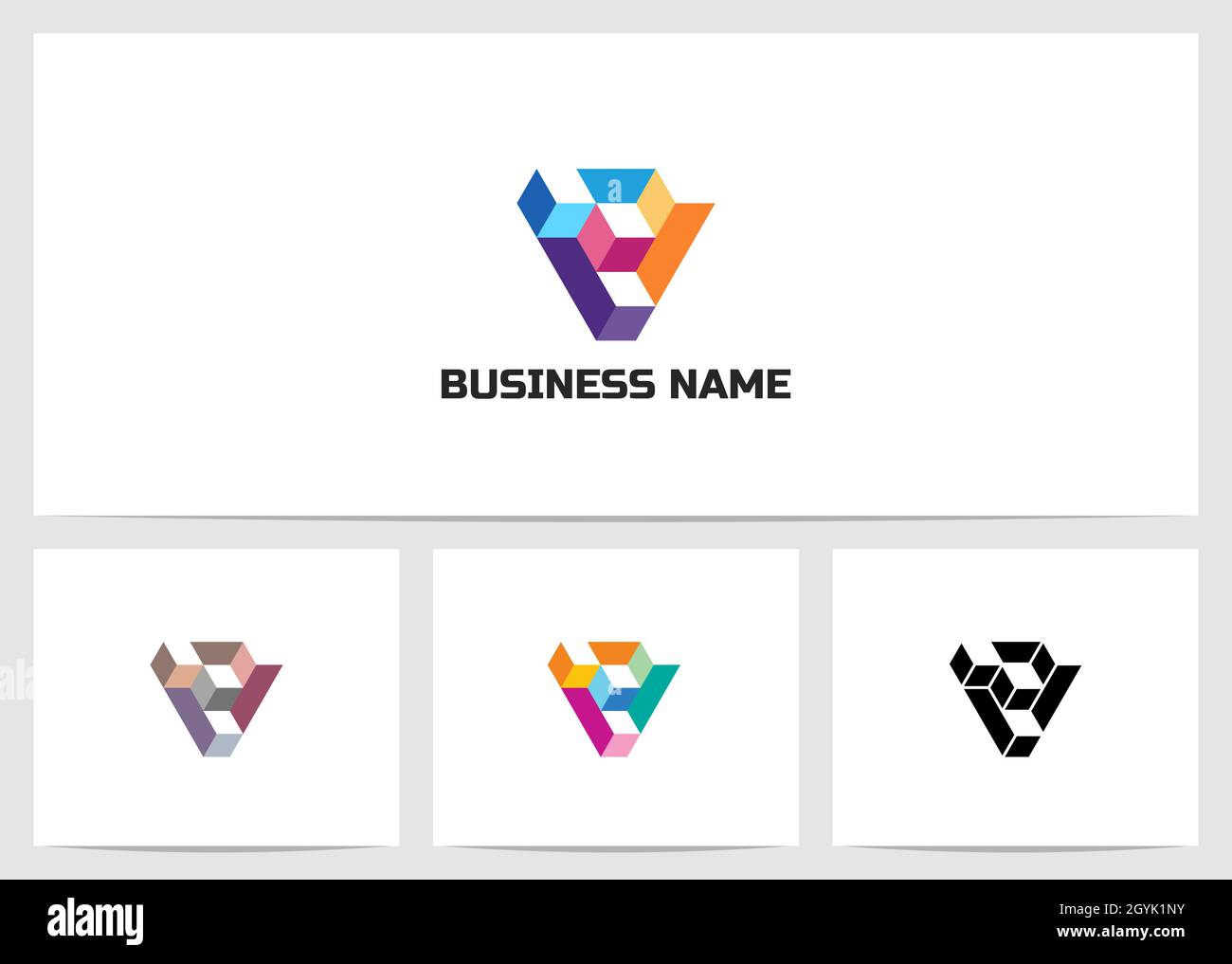 Cube Forming Abstract Triangle Logo Design Stock Vector Image & Art - Alamy