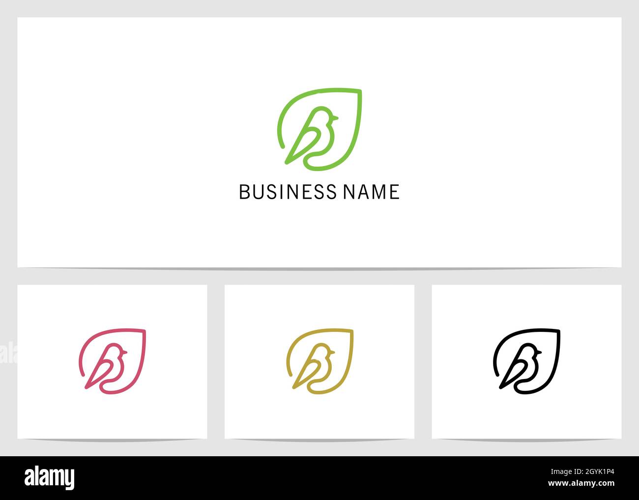 Bird Inside Leaf Logo Design Stock Vector Image & Art - Alamy