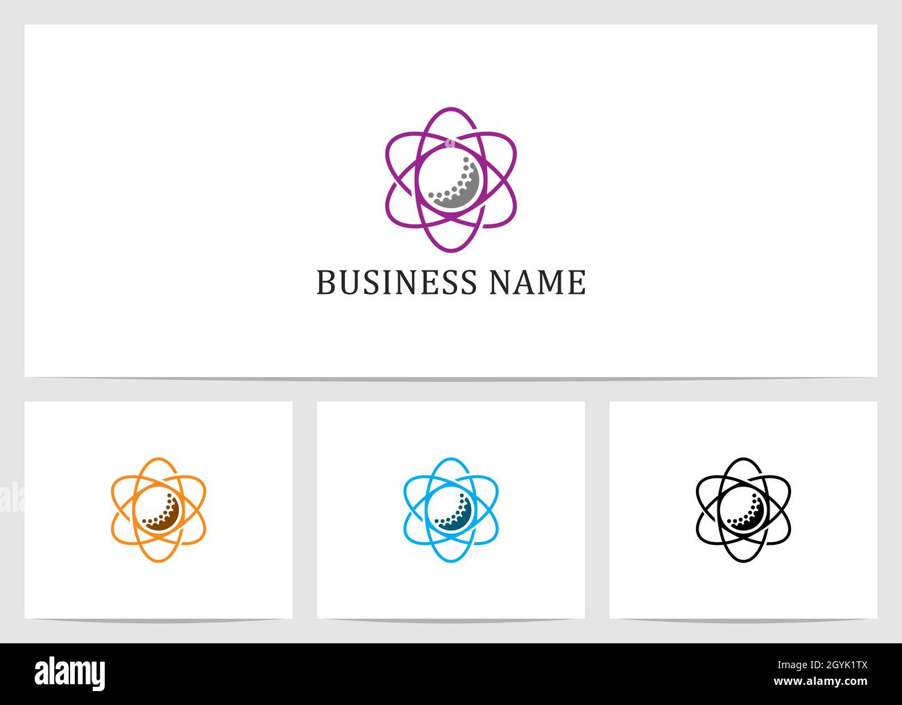 Golf Ball In The Middle Of Atom Logo Design Stock Vector Image & Art ...