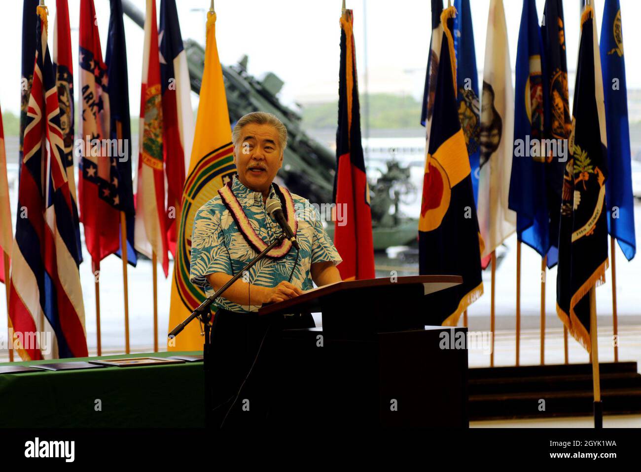 Hawaii State Governor David Y. Ige delivers remarks during the ...