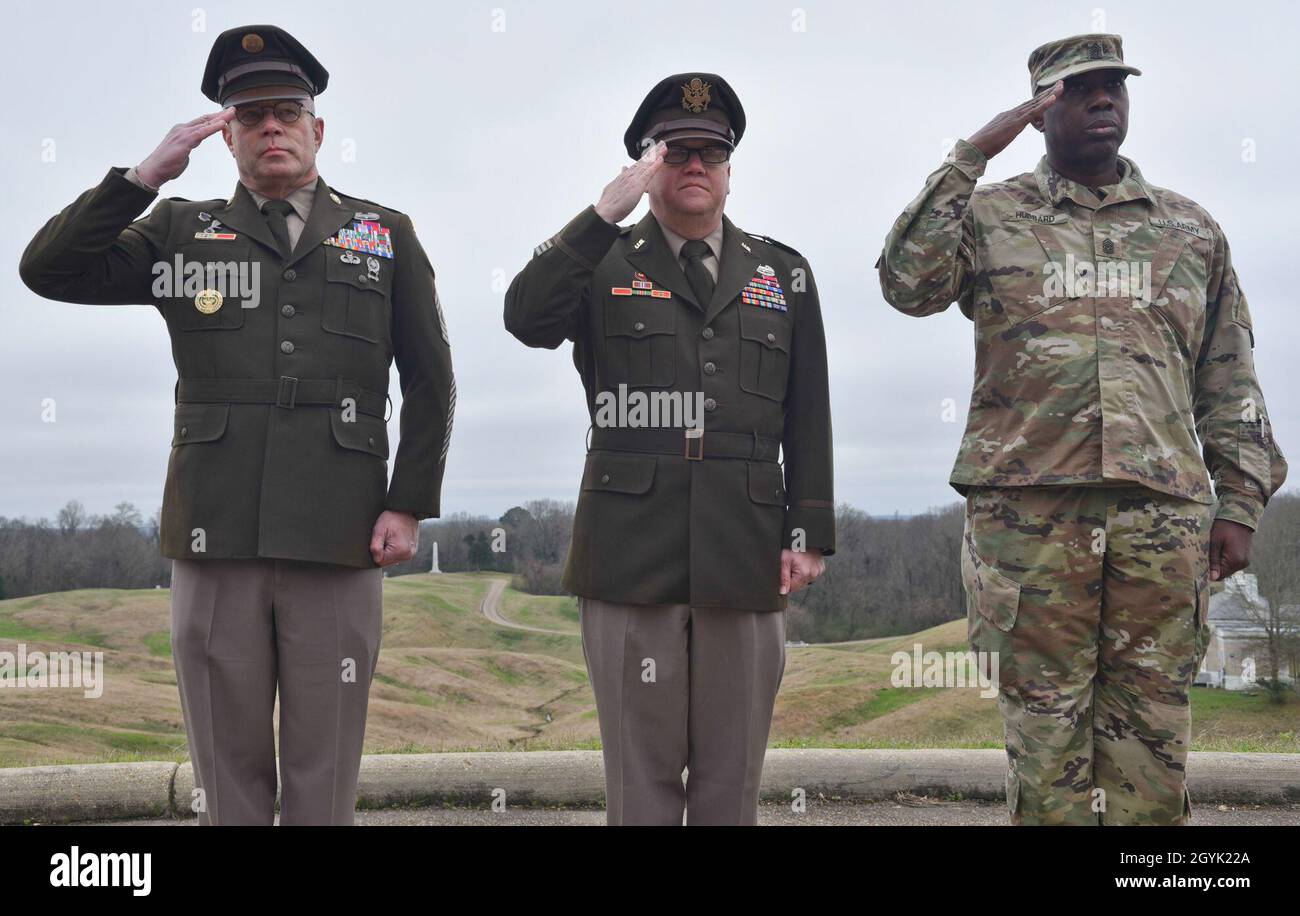 (From left to right) Command Sgt. Major Dennis Law, outgoing 412th ...