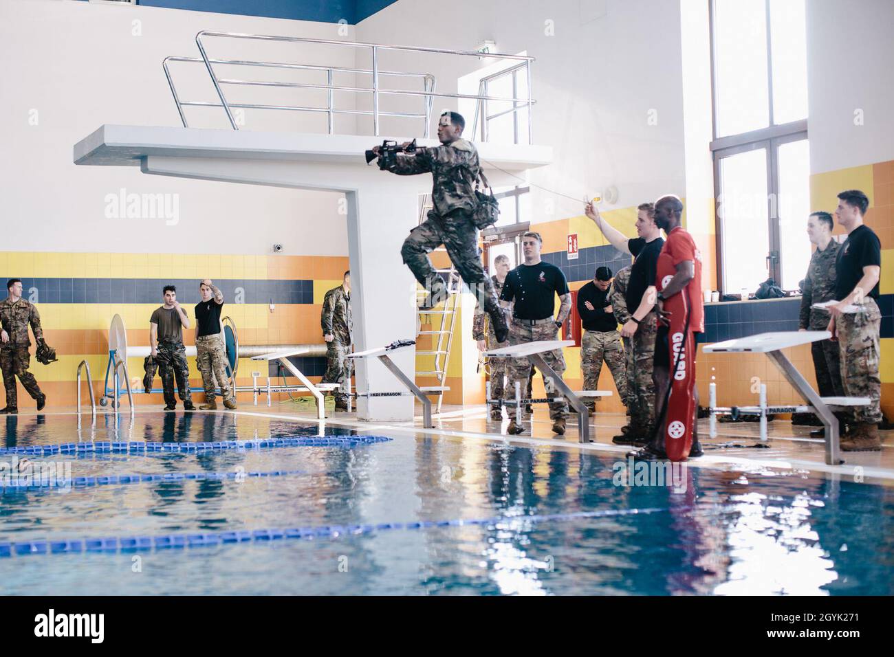 U.S. Army paratroopers assigned to the 54th Brigade Engineer Battalion ...