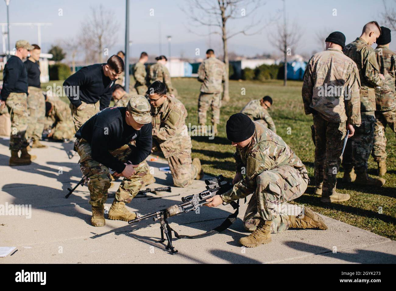 U.S. Army paratroopers assigned to the 54th Brigade Engineer Battalion ...