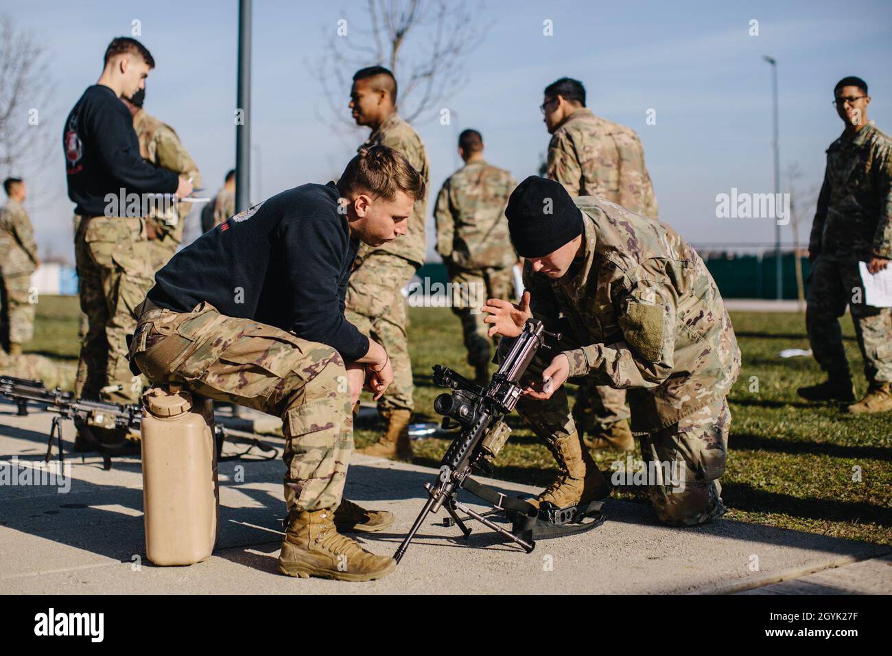 U.S. Army paratroopers assigned to the 54th Brigade Engineer Battalion ...