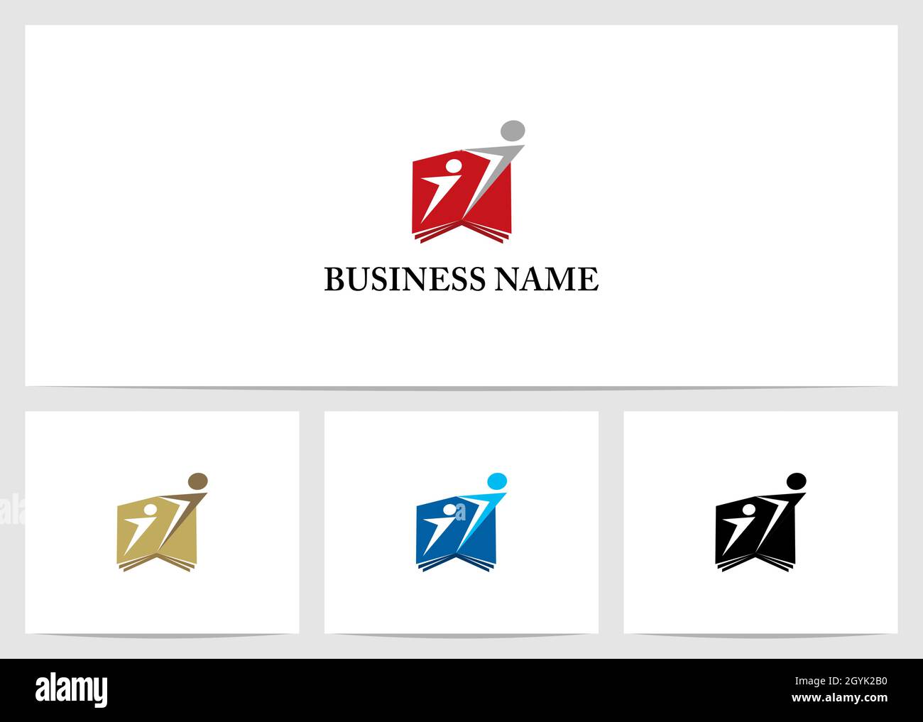 Abstract Human Ascending From Book Logo Design Stock Vector Image & Art ...