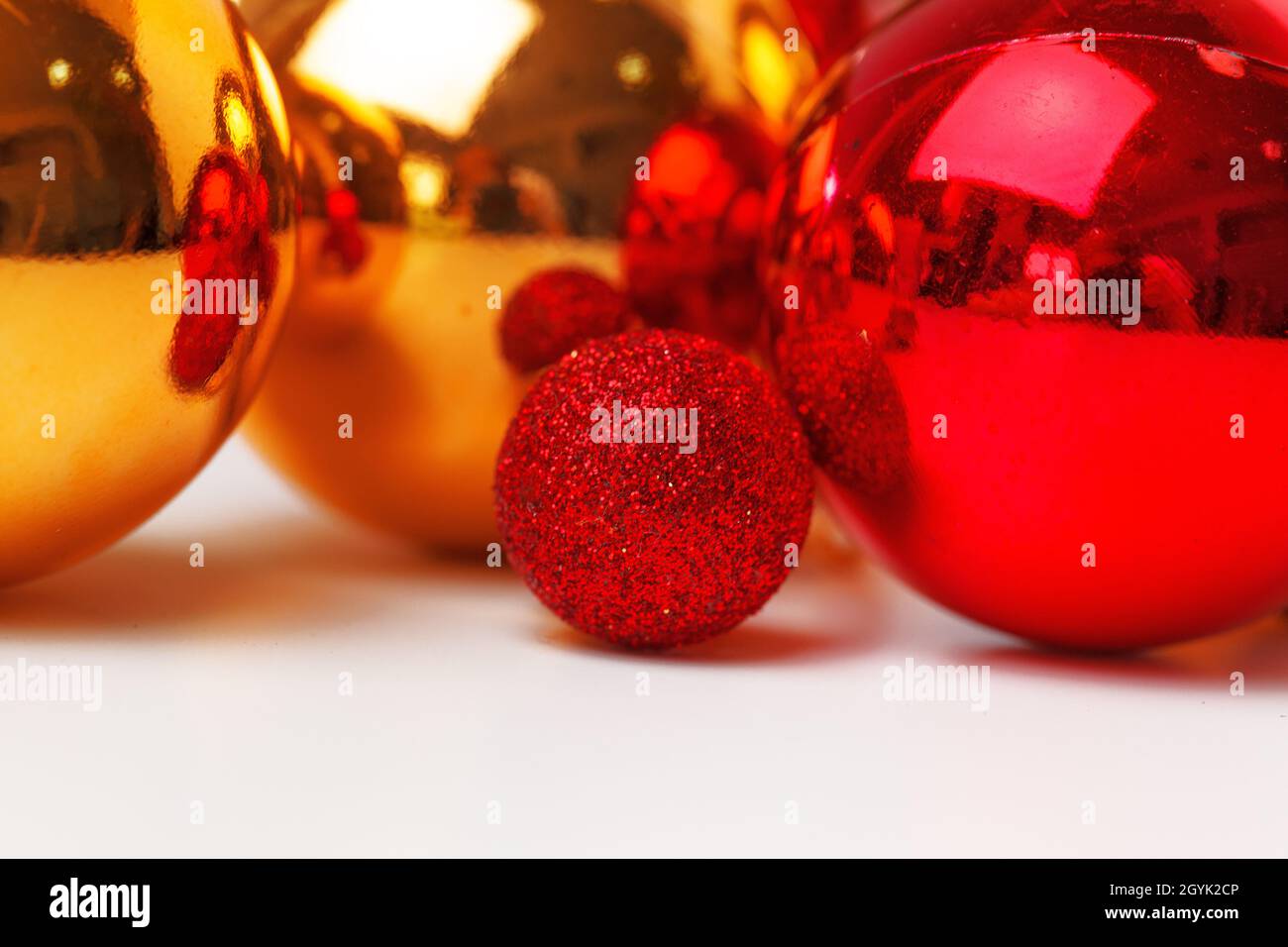 Christmas tree baubles isolated on white background Stock Photo - Alamy