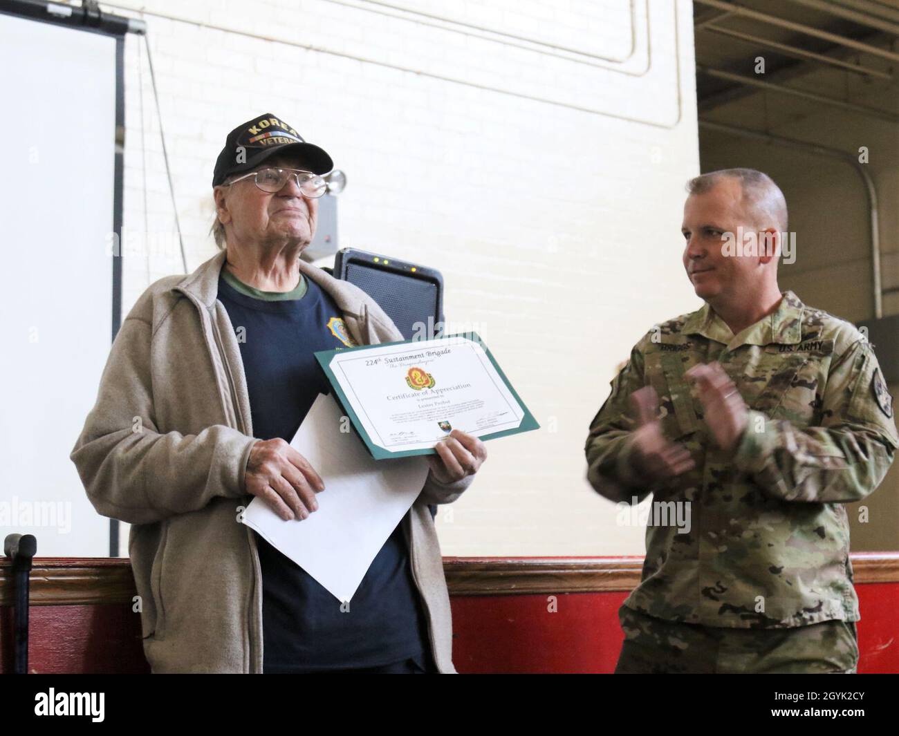 U.S. Army and Korean War Veteran Lester Probst, left, formerly of the ...