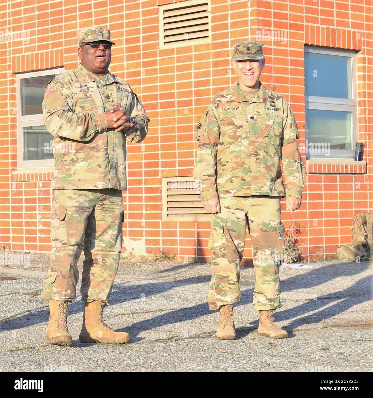 U.S. Army Lt. Col. Ted Arlauskas, right, support officer in charge ...