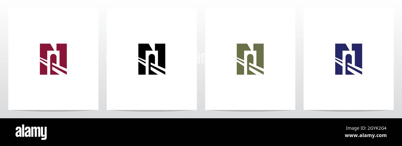 Bridge Inside Letter Logo Design N Stock Vector Image & Art - Alamy