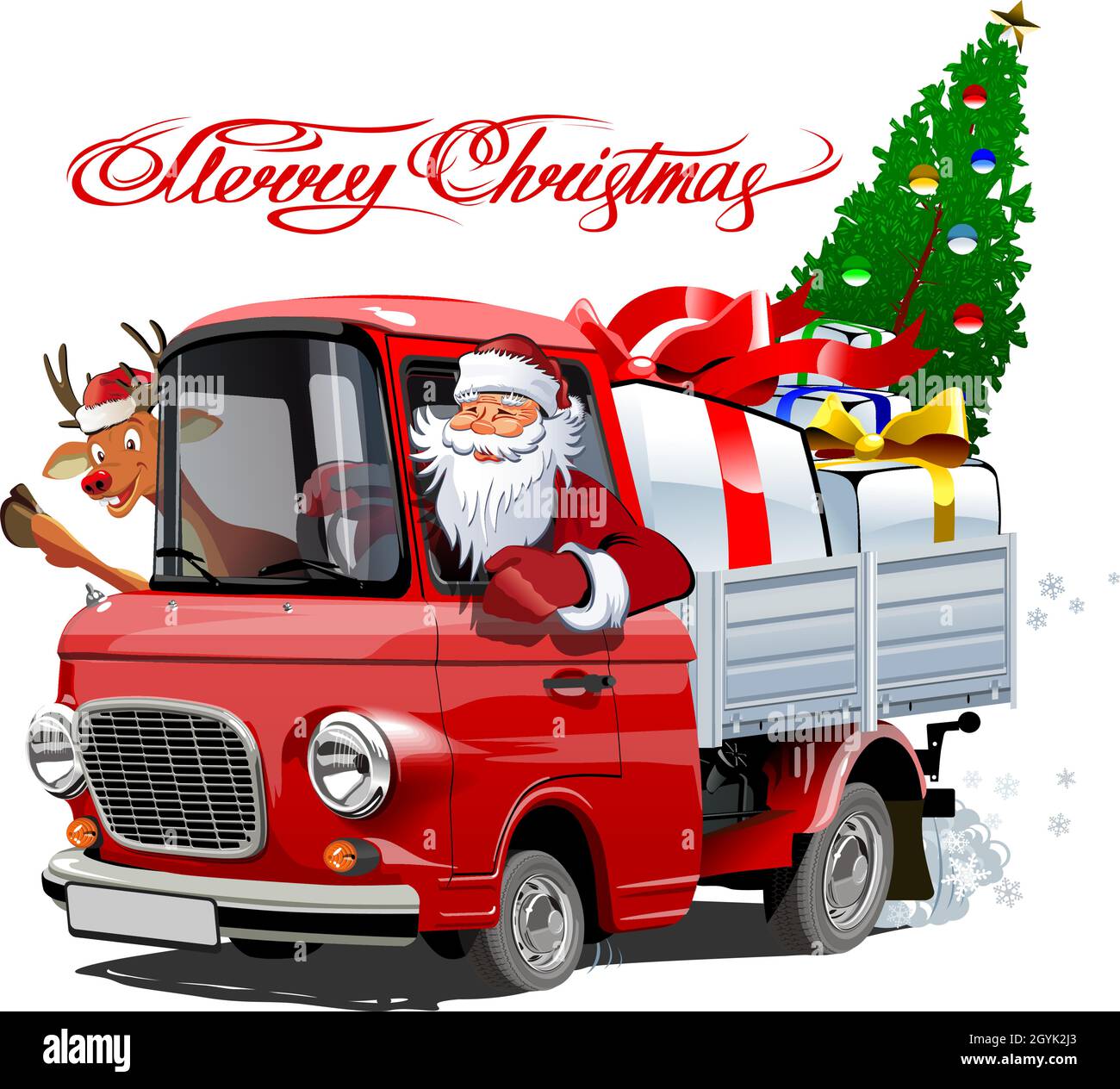 Flatbed truck van illustration hi-res stock photography and images - Alamy